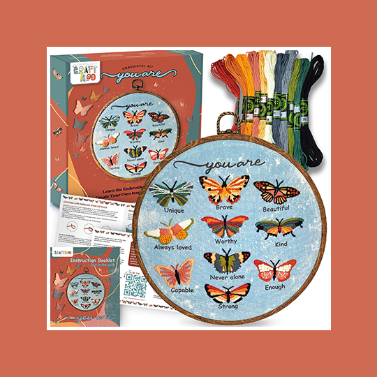 You Are Embroidery Kit – Beginner Hand Embroidery with Stamped Pattern ...